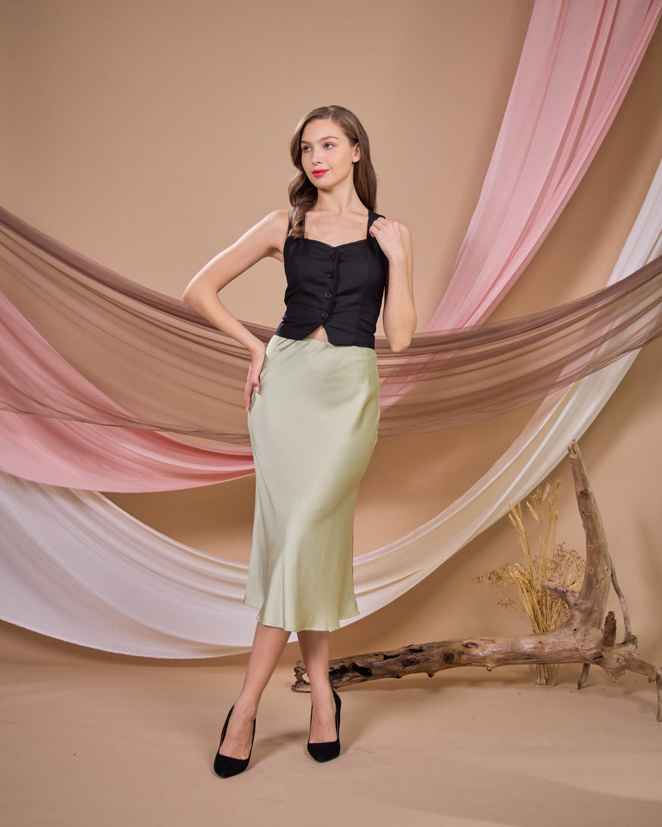 Amelyn Linen Vest (Black) – Florette The Label