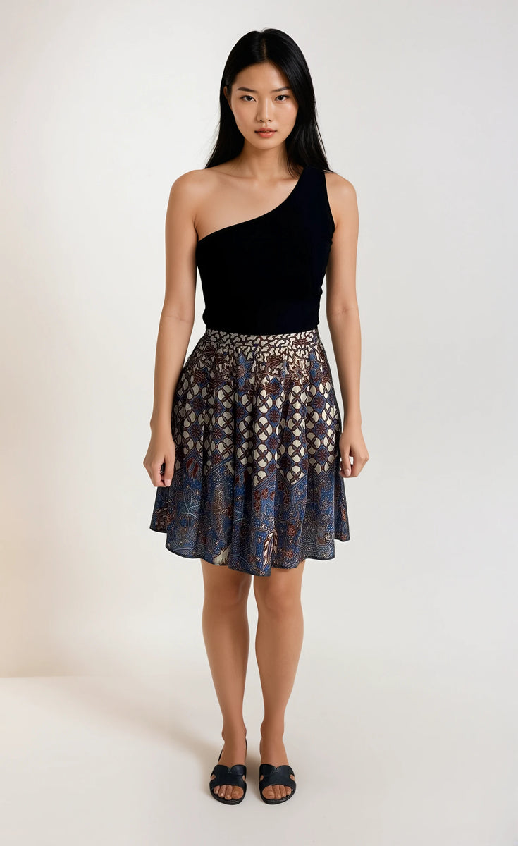 Pleated Batik Skirt (Jalur) – Florette The Label